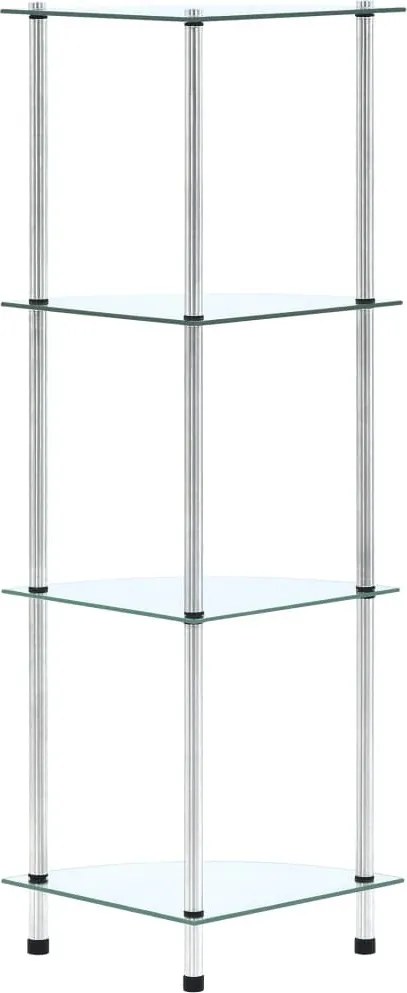 vidaXL 4patrová police 30 × 30 × 100 cm tvrzené sklo [249515] Barva: Černá