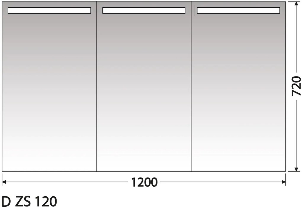 INTEDOOR zrcadlová třídveřová skříňka s LED osvětlením D ZS 120 Varianta: A4536 Oriental White MAT