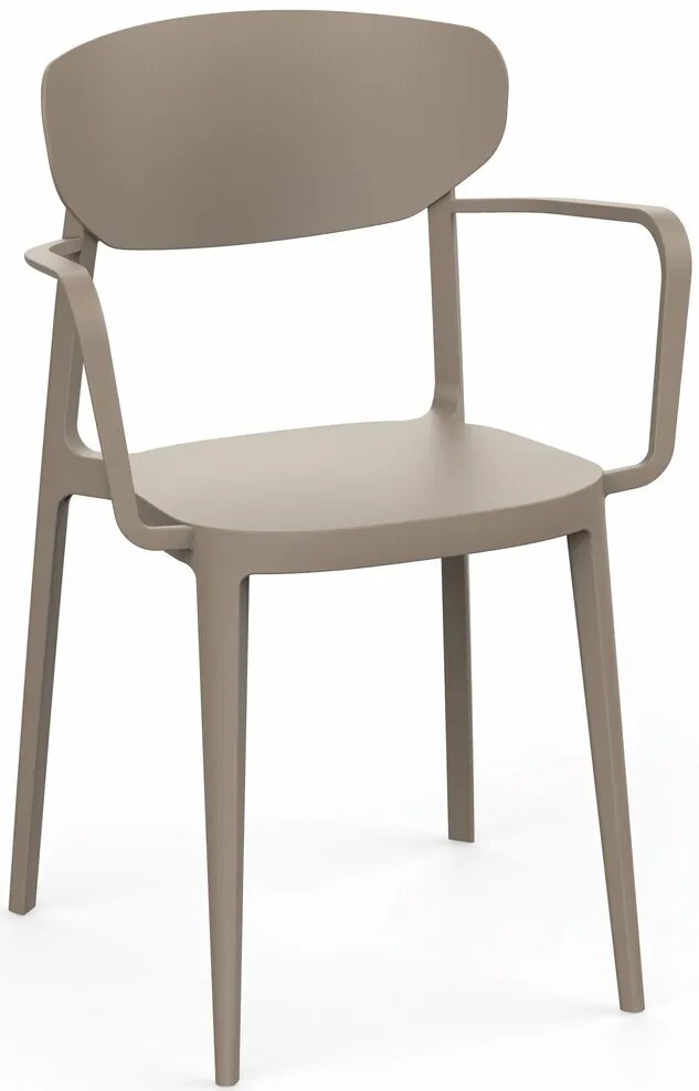 Jídelní židle MARE ARMCHAIR Rojaplast Šedohnědá taupe