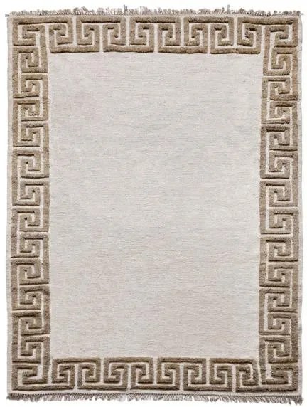 Diamond Carpets India, Ručně vázaný kusový koberec Greek DESP P86 Ivory White Antique Mud, 160x230, bílá, chodba / předsíň
