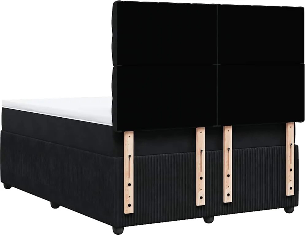 Box spring postel s matrací černá 140x200 cm samet 3292366