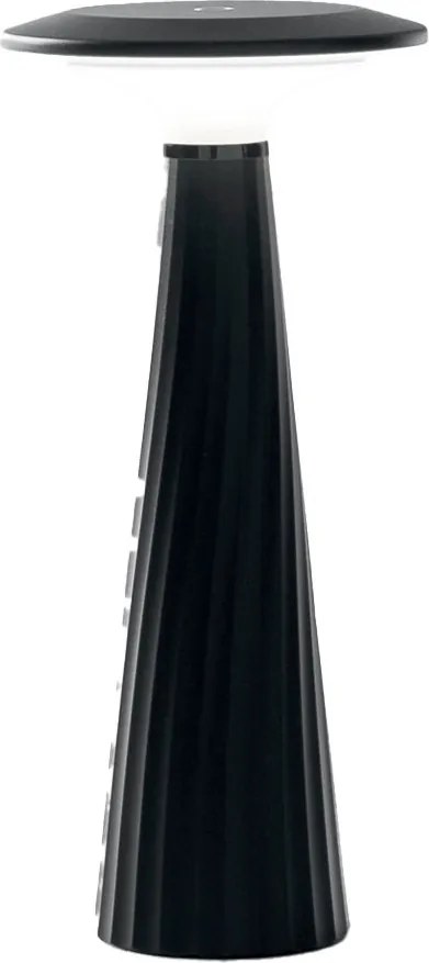 FAN LED-BRIO-NER Nabíjecí venkovní stolní LED svítidlo BRIO PC černá, LED 3,5 W, 200 lm, 3000 K, 28,5 x 13 cm, IP44 - FANEUROPE