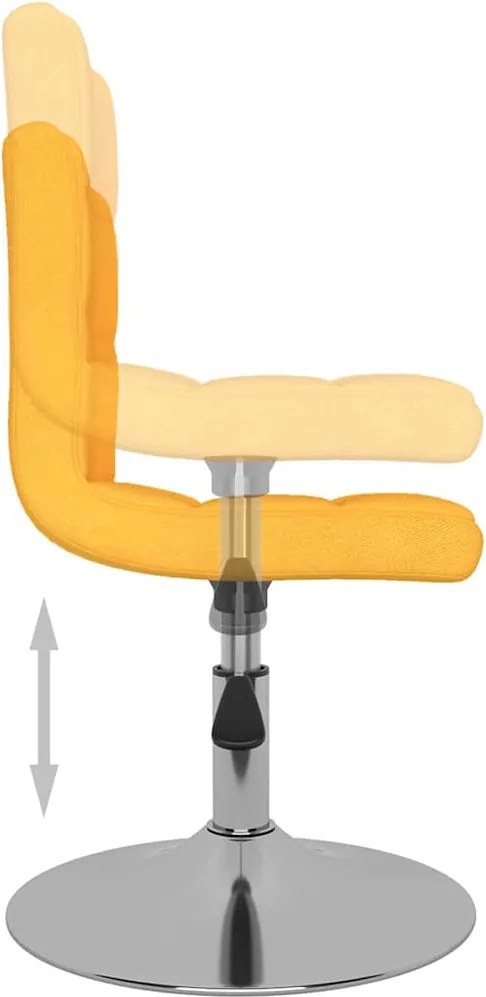 Otočné jídelní židle 2 ks žluté textil 334216