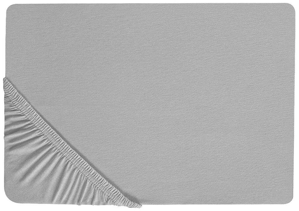 Bavlněné prostěradlo 200 x 200 cm světle šedé HOFUF Beliani