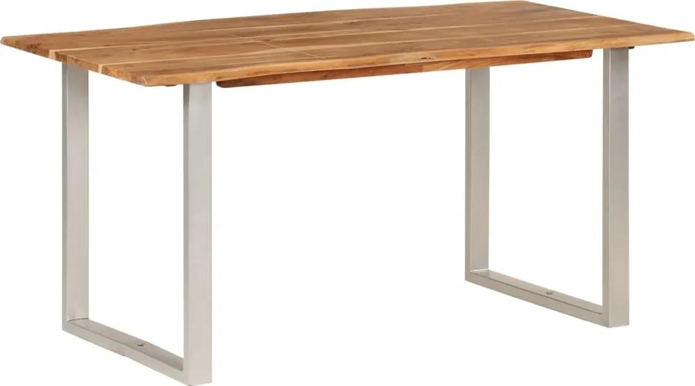 vidaXL Jídelní stůl 154x80x76 cm masivní akáciové dřevo [286477] Barva: Stříbrná