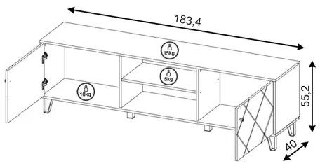 Televizní stolek SULA dub artisan/bílá