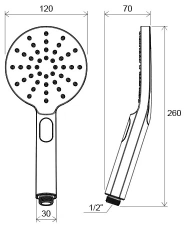 Ravak X07P233 - Ruční sprcha s tlačítkem FLAT lesklý chrom