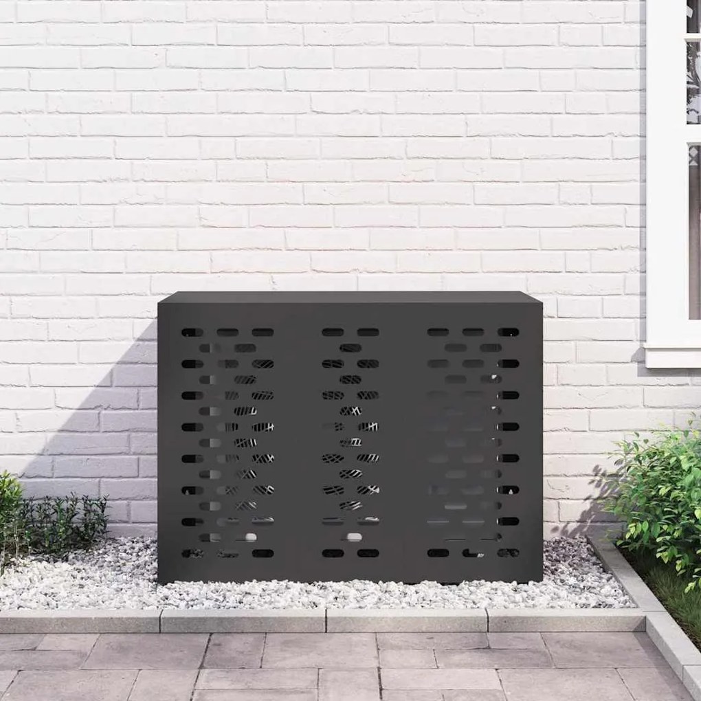 vidaXL Ochrana klimatizace Černá 110 x 50 x 80 cm Ocel [865904]