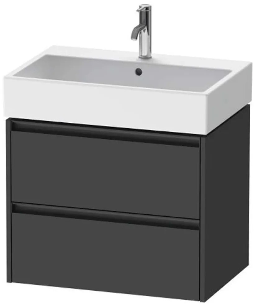 Duravit Ketho.2 - Umyvadlová skříňka 55x68x46 cm, 2 zásuvky, grafit mat K25276049490000