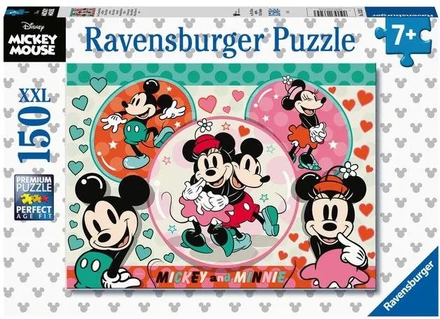 Puzzle ravensburger puzzle 133253 disney: zamilovaný pár mickey a minnie 150 dílků