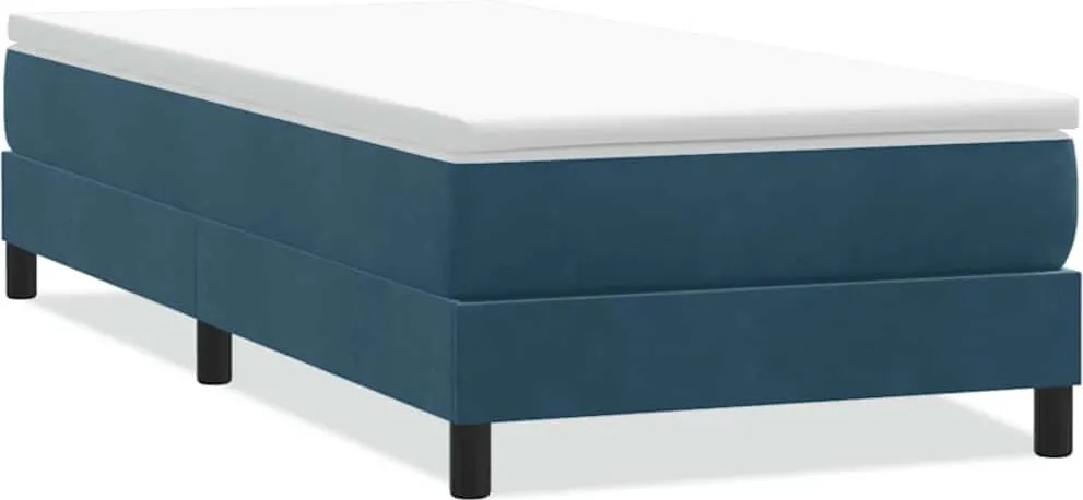 Postel Box Spring bez matrace tmavě modrá 80x220 cm samet 3315853