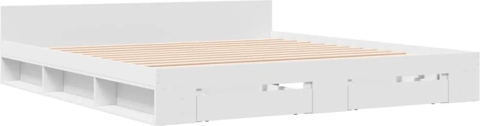 Rám postele se zásuvkami bílý 180 x 200 cm kompozitní dřevo 3280727