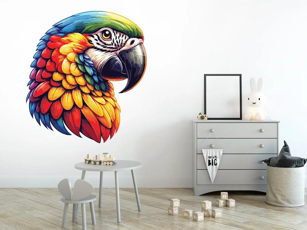 Nalepte.cz Pestrobarevný papoušek arch 118 x 130 cm