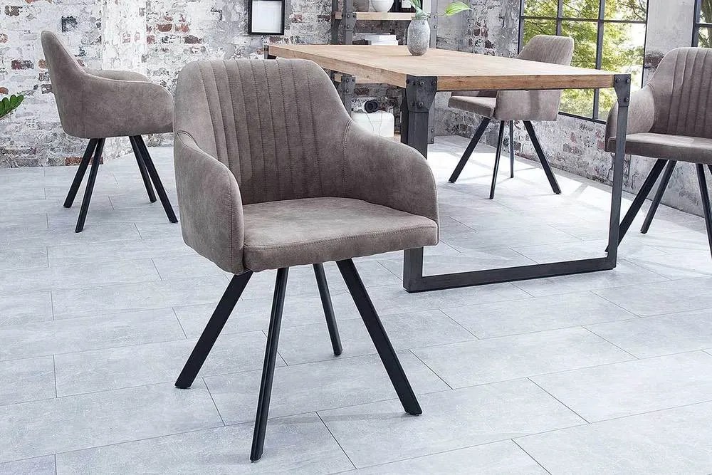 Designové křeslo Mallory hnědo šedé