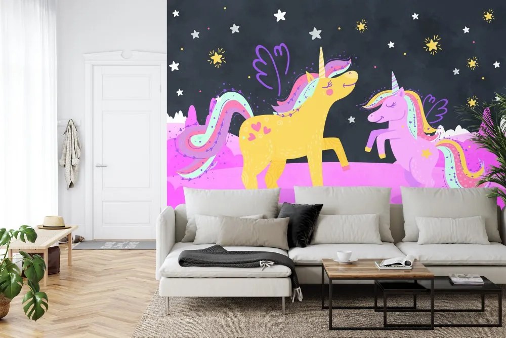 Fototapeta Ula La Unicornio A Lola Pod Hvězdami Hladký vinyl 208x146