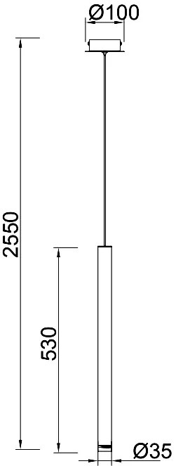Mantra Cala, zlaté závěsné svítidlo LED 6W 3000K, Ø3,5 x 53cm