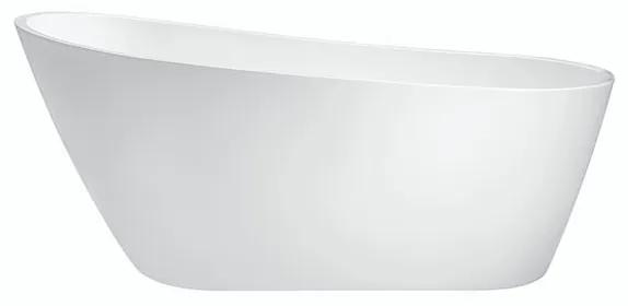 Besco Akrylátová volně stojící vana Melody 150x80 (170x80) Barva: Bílá, Rozměry (cm): 150x80, Typ a barva výpustě: Click-Clack s přepadem, černá