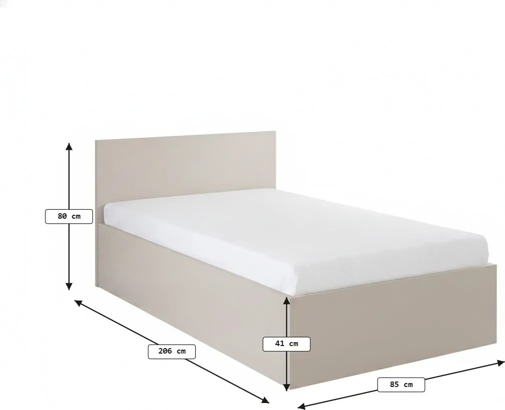 Postel SOFIA 80 x 200 cm, kašmírově béžová Rošt: Bez roštu, Matrace: Bez matrace