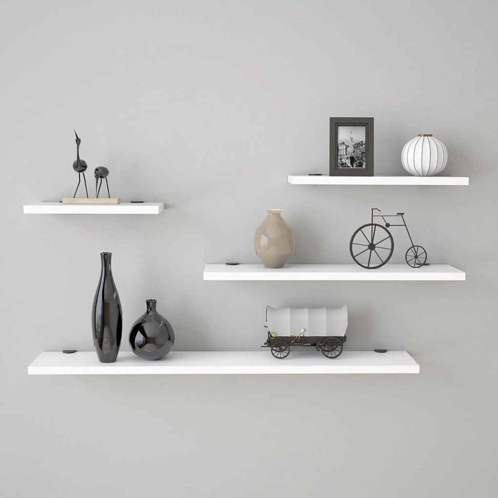 KALUNE DESIGN Set 4 poliček WALL bílý 956LCS2706