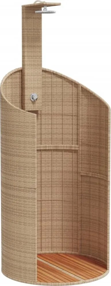 vidaXL Venkovní sprcha 100 x 100 x 241,5 cm polyratan a akácie [368214] Barva: Šedá