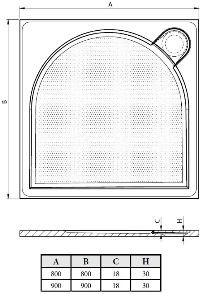 Olsen Spa LAKA 80 x 80 x 3 cm VANKCCTVER80 sprchová vanička