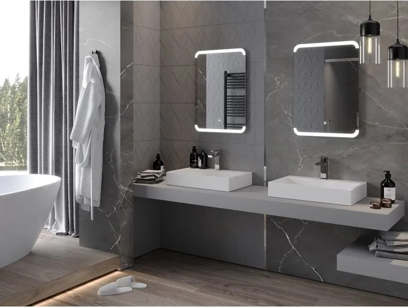 Mexen Nida podsvícené koupelnové zrcadlo 50 x 70 cm, LED 6000K, antifog - 9806-050-070-611-00
