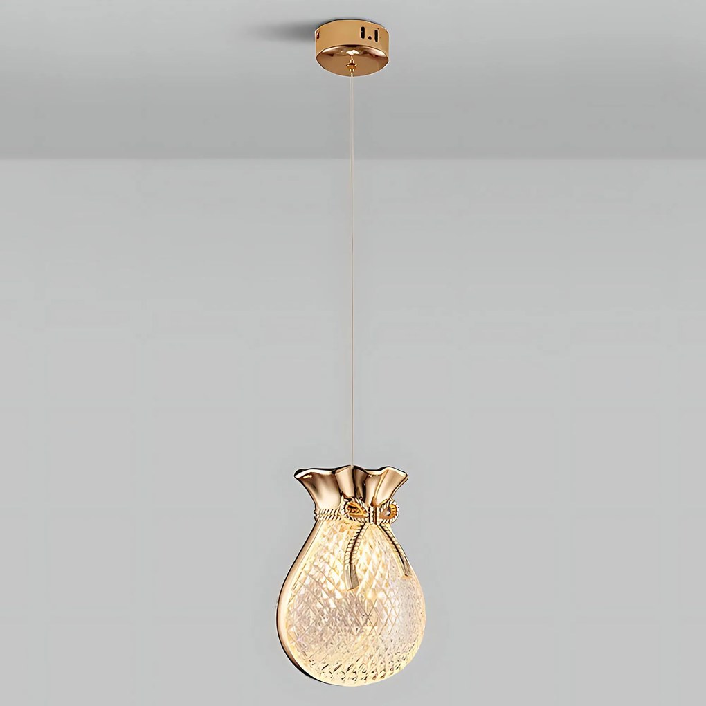 Toolight Závěsné skleněné LED osvětlení D19 LHJ107-1CP růžová zlatá