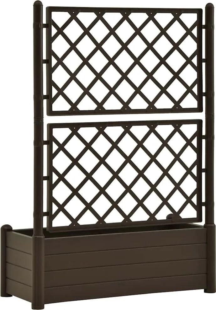 Zahradní truhlík s treláží 100 x 43 x 142 cm PP mokka 313984