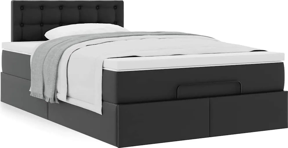 Osmanský rám postele s matrací černá 120x200cm umělá kůže 3311298
