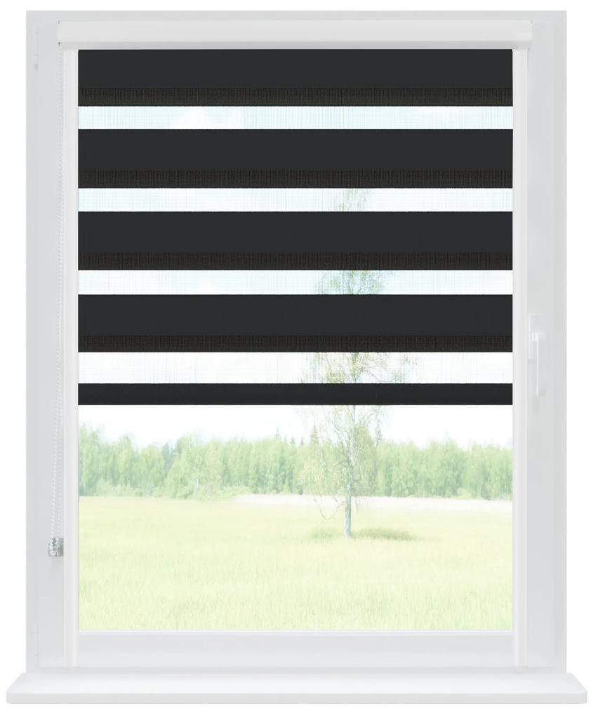 Dekodum Roleta den a noc v bílé kazetě soft, barva látky Černá Šířka (cm): 54, Výška (cm): Standardní (do 150 cm), Strana mechanismu: Práva