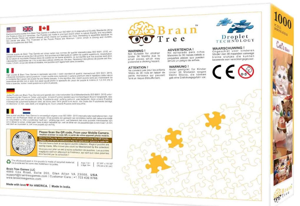 Brain Tree Puzzle Kočičí večeře 1000 dílků