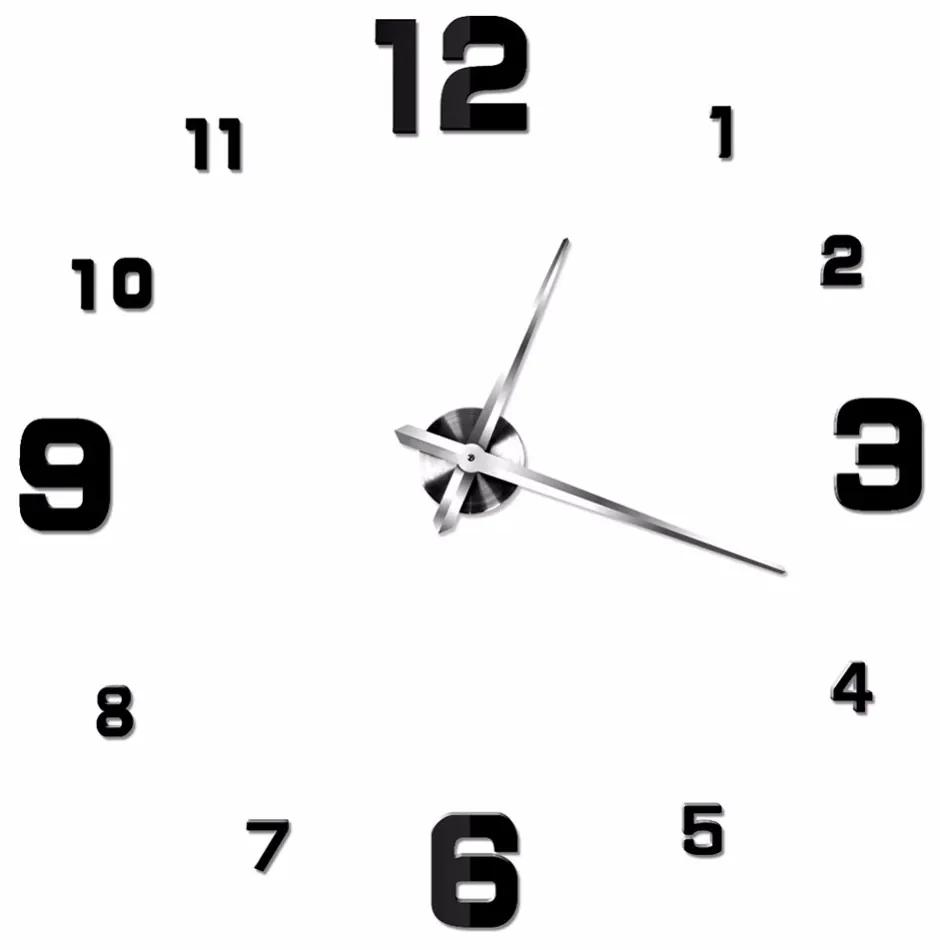 Velké nástěnné 3D hodiny Barevná varianta: Černá