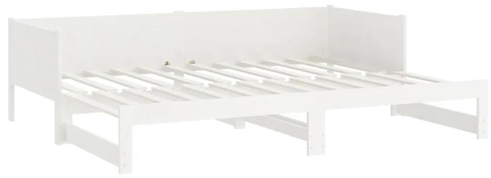 Výsuvná postel bílá masivní borovice 2x (90 x 190) cm,  820263