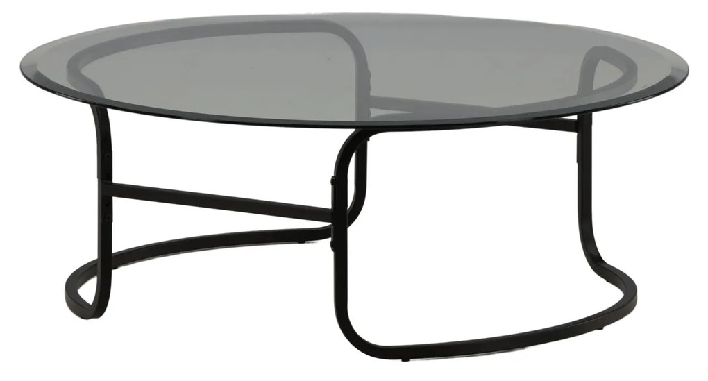 Konferenční stolek Lomma, černý, ⌀110