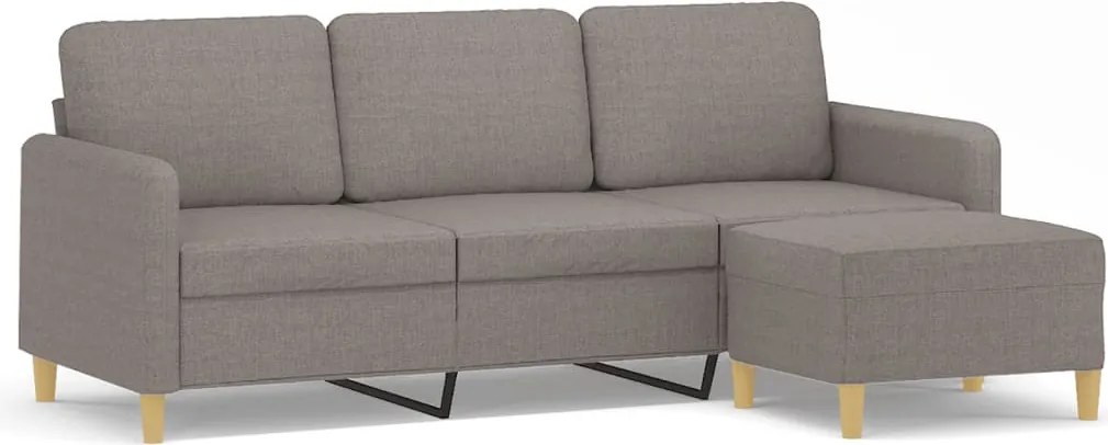 3místná pohovka s podnožkou taupe 180 cm textil 3201199