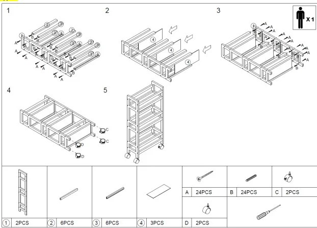 Koupelnový regál na kolečkách, 3 police, bambus