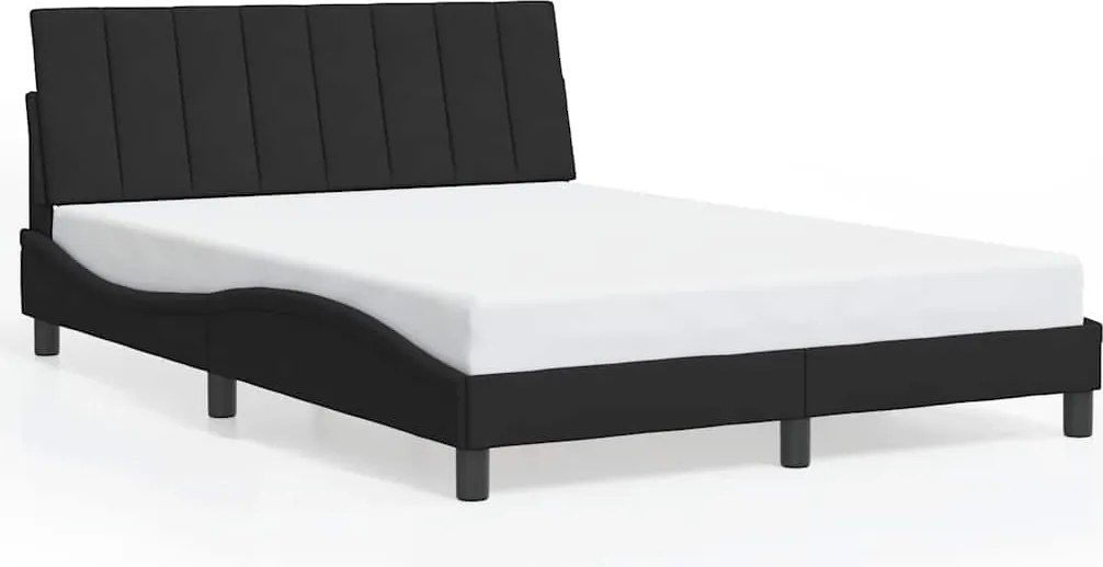 Rám postele bez matrace Hanko černý 140 x 190 cm samet 3207845