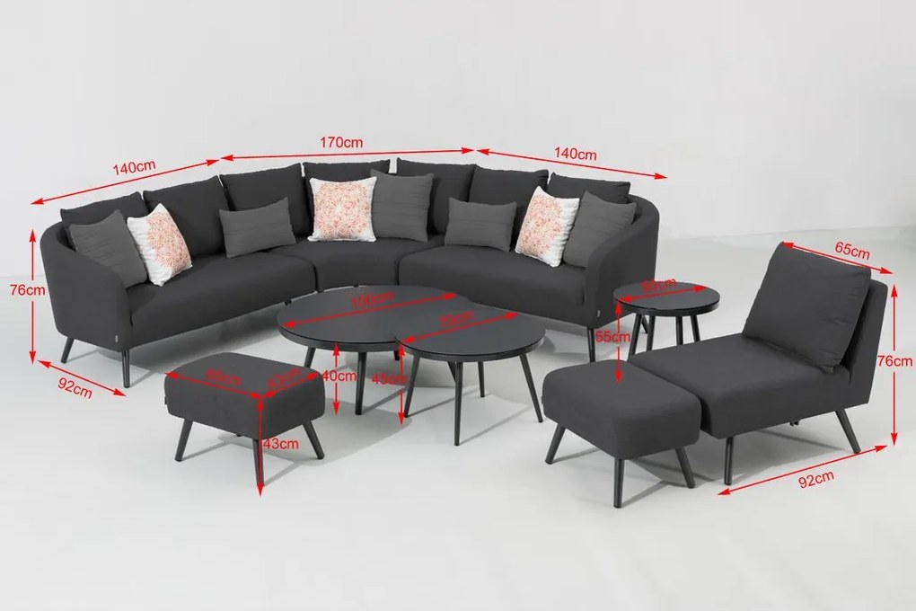 Doppler MELIA LIKA-TEX® zahradní sedací souprava antracit
