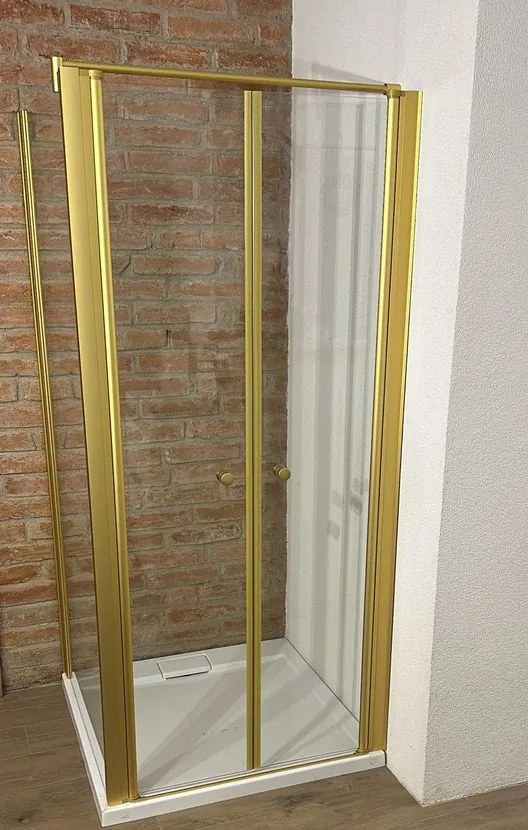 ROSS Obdélníkový sprchový kout Komfort kombi GOLD 80 x 90 cm