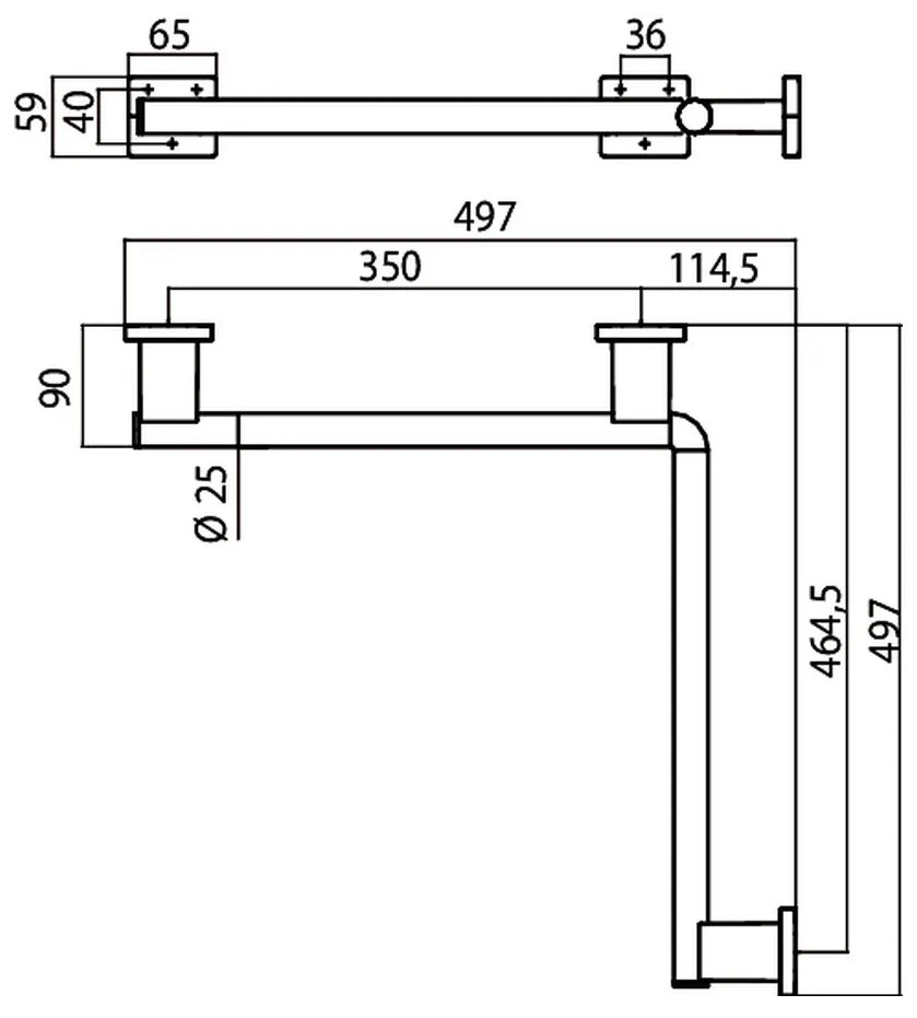 Emco System 2 - Rohové madlo do koupelny, chrom 357000105