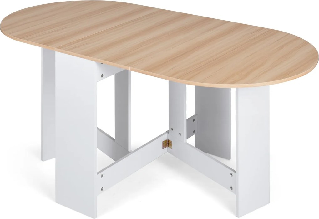 Costway Skládací stůl kulatý Skládací pro 4 až 7 osob – 163 × 80 × 75 cm