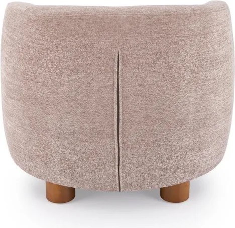 Designové křeslo BAKER — dřevo, látka, béžová