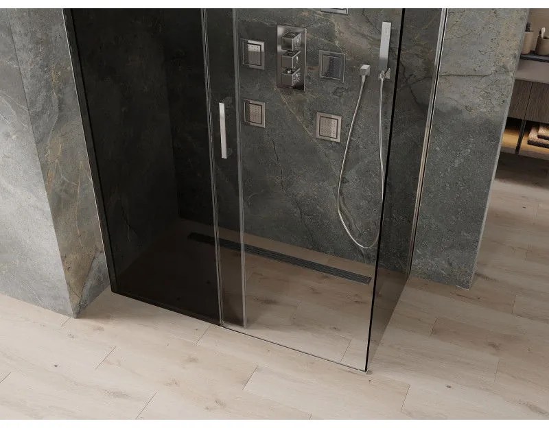 Mexen Omega sprchový kout 130x70cm, 8mm sklo, chromový profil-šedé sklo, 825-130-070-01-40