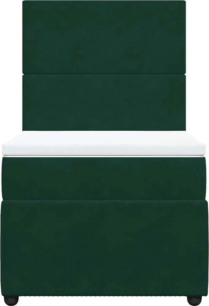 Box spring postel s matrací tmavě zelená 90x190 cm samet 3292211