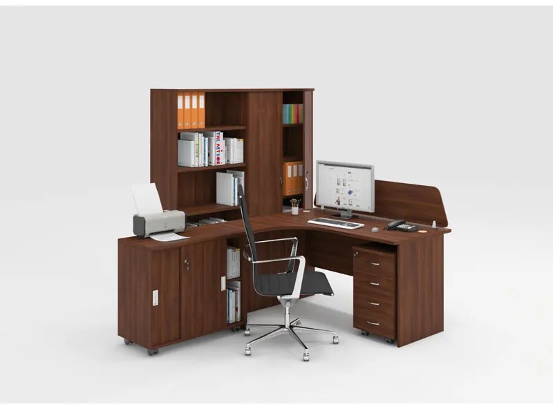 Sestava kancelářského nábytku MIRELLI A+, typ C, ořech