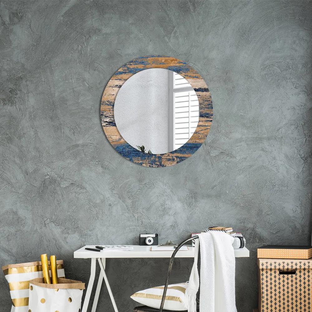 Kulaté dekorativní zrcadlo Abstraktní dřevo fi 60 cm