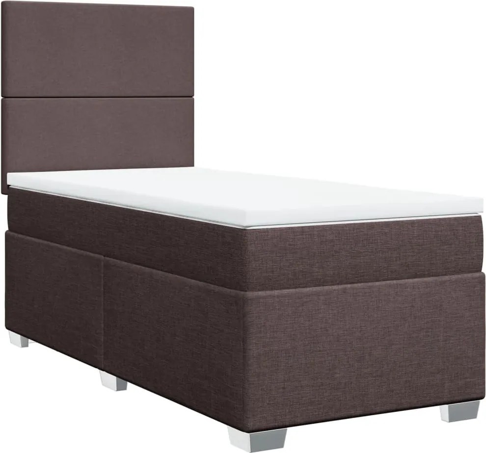 Box spring postel s matrací tmavě hnědá 80x200 cm textil 3290311