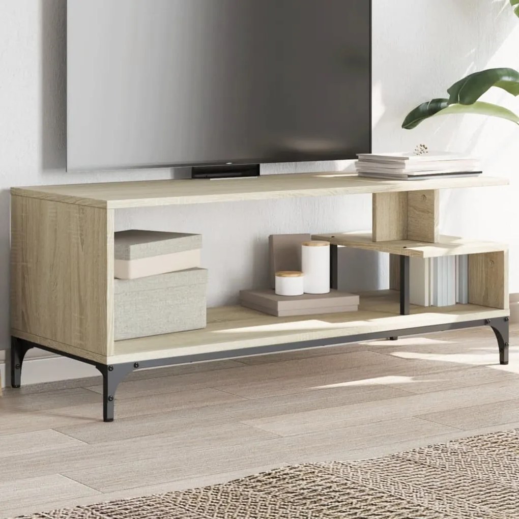 Tv Stolek 102X40X41 Cm Kompozitní Dřevo A Ocel - dub sonoma