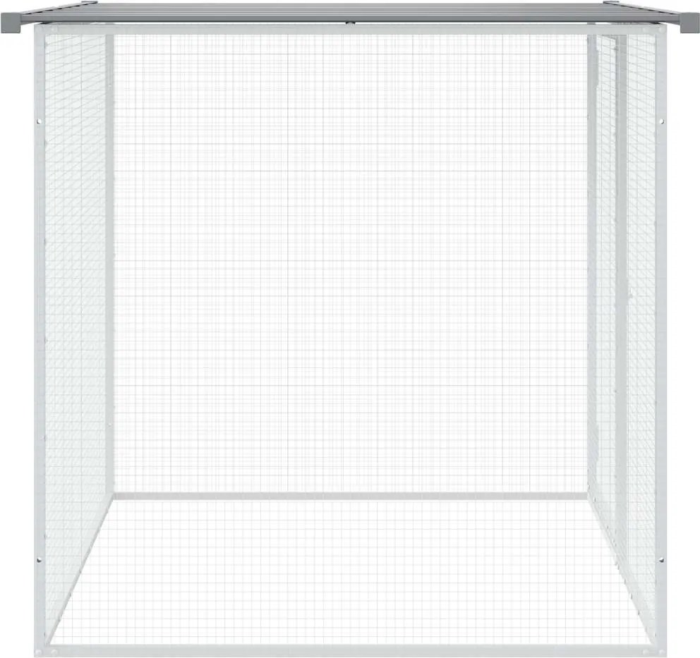 Klec pro kuřata se střechou světle šedá 103 x 98 x 90 cm ocel 172338