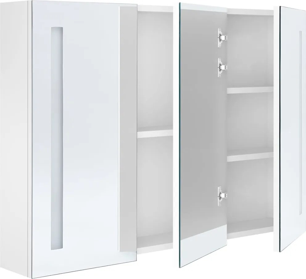 LED koupelnová skříňka se zrcadlem 89 x 14 x 62 cm zářivě bílá 326531